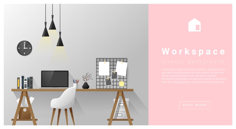 Workspace office Royalty Free Vector Image - VectorStock