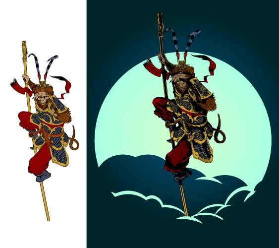 Monkey king Royalty Free Vector Image - VectorStock