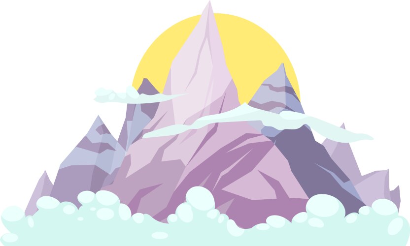 Waterfall with mountains and trees cartoon Vector Image