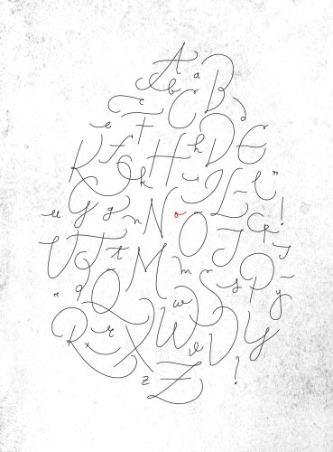 Calligraphy lettering script font s set hand Vector Image