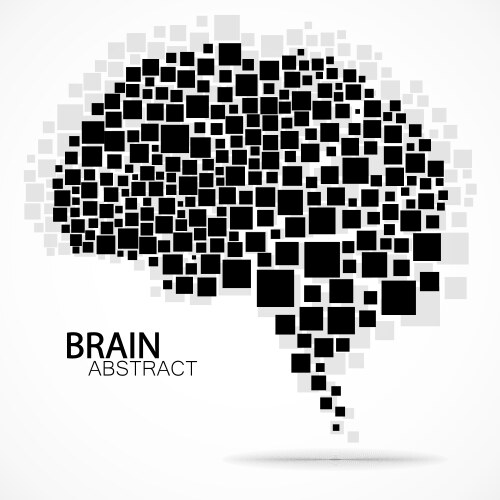 Human brain logo with lines on white background Vector Image