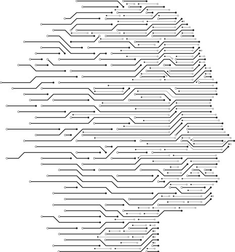Circuit board brains artificial intelligence Vector Image