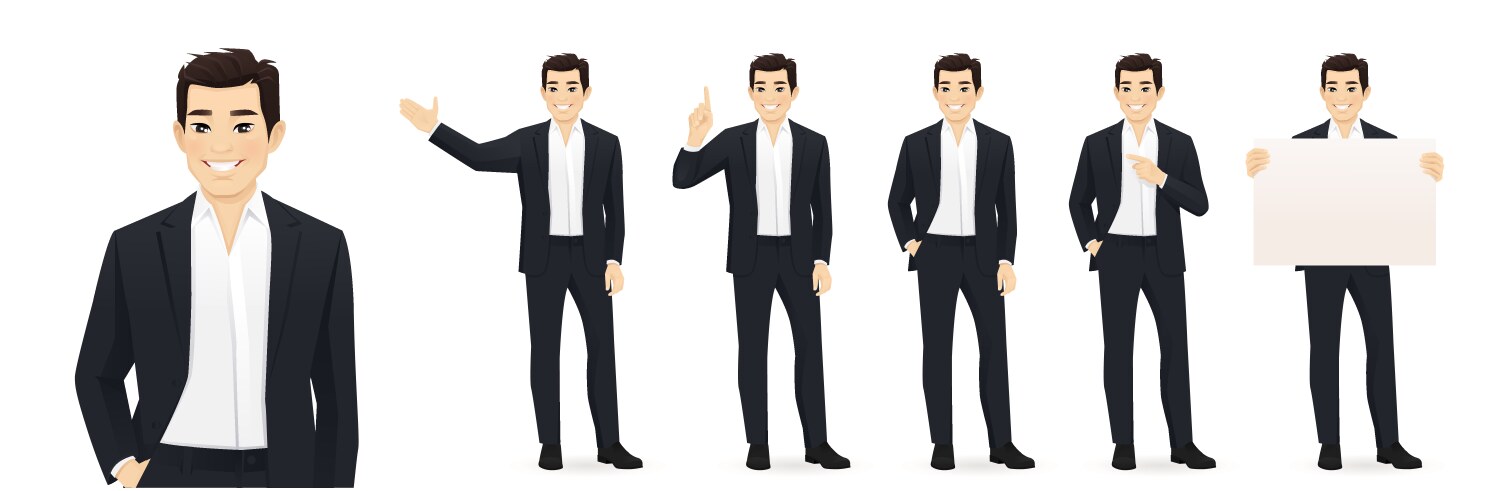 Business man set Royalty Free Vector Image - VectorStock