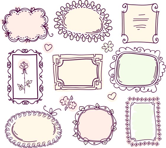 Cute doodle frames Royalty Free Vector Image - VectorStock