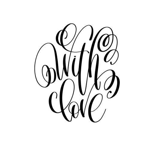 Love you hand written brush lettering with hearts Vector Image
