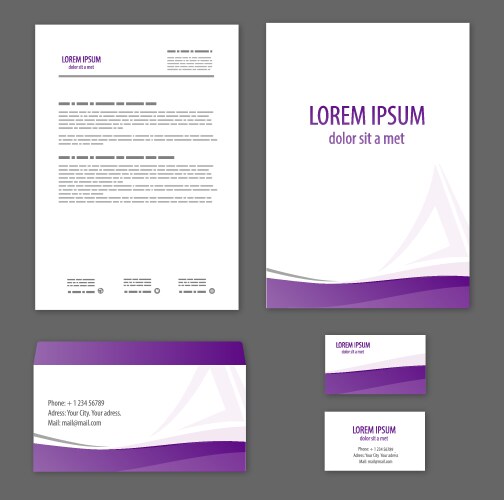Corporate business company modern letterheads wavy