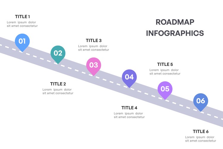 Comprehensive roadmap infographic strategic Vector Image
