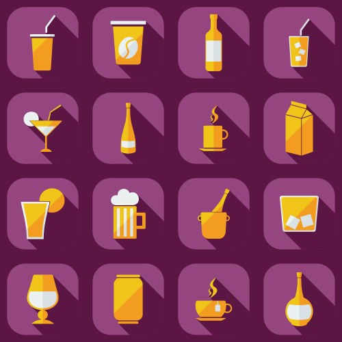 Flat modern design with shadow icons beverage Vector Image