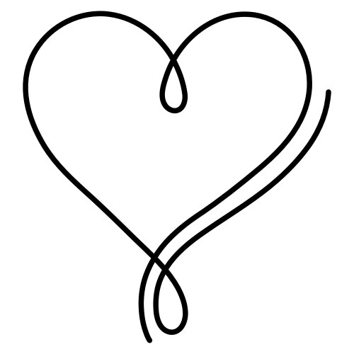Single line art drawing of couple heart love Vector Image