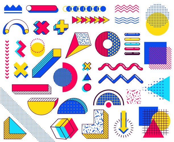 Memphis design elements set Royalty Free Vector Image