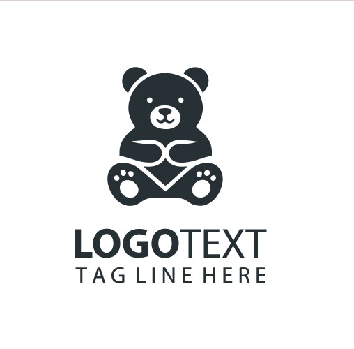 Teddy bear logo Royalty Free Vector Image - VectorStock