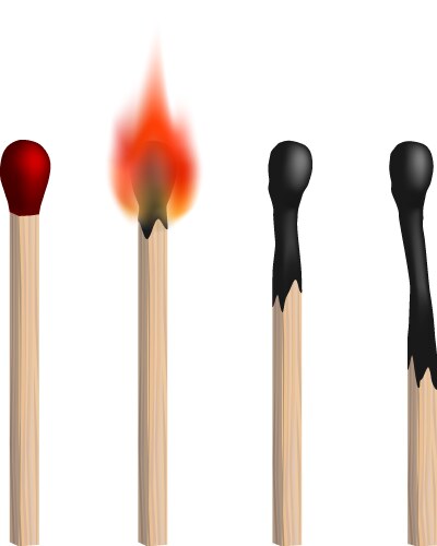 Safety match ignite mockup set realistic style Vector Image