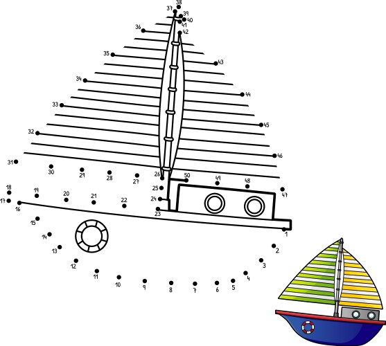 Narrow boat vehicle coloring page for kids Vector Image