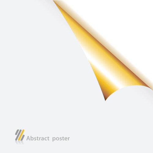 Curled golden corner paper on vinous background Vector Image