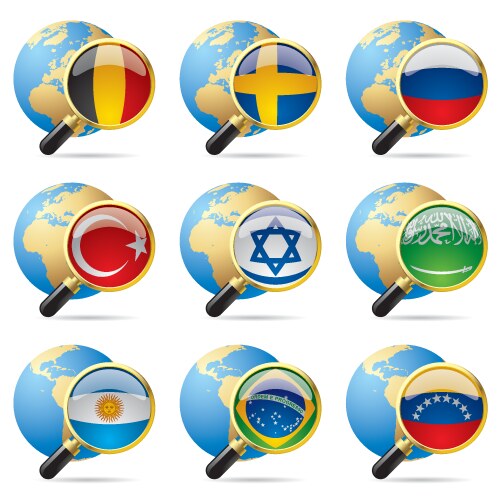 Global set Royalty Free Vector Image - VectorStock