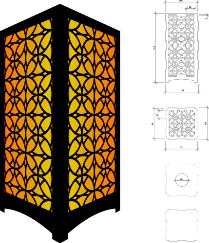 Cut out template for lamp Royalty Free Vector Image