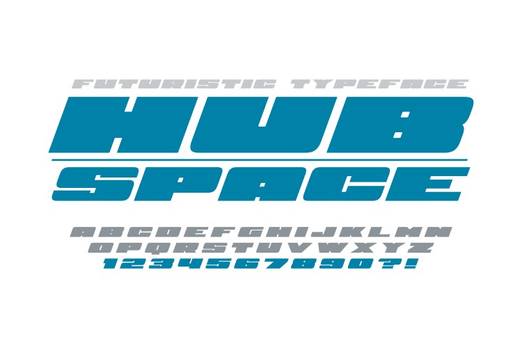 Futuristic alphabet design typeface letters Vector Image