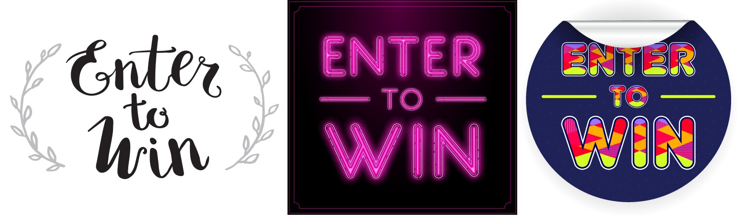 Enter to win sign prize in lottery Royalty Free Vector Image