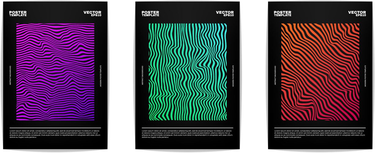 Three abstract posters Royalty Free Vector Image