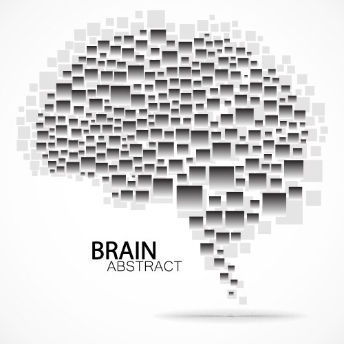 Abstract brain of squares on white background Vector Image