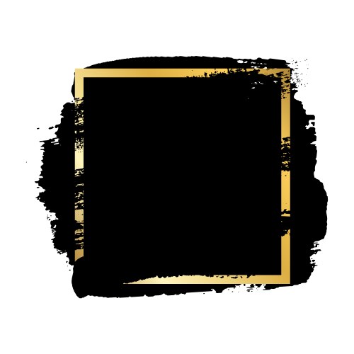 Brush strokes set gold text box isolated white Vector Image