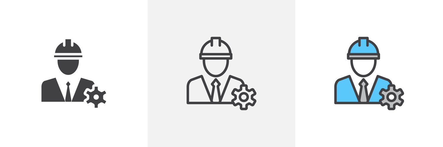 Civil engineer icon set on white background Vector Image