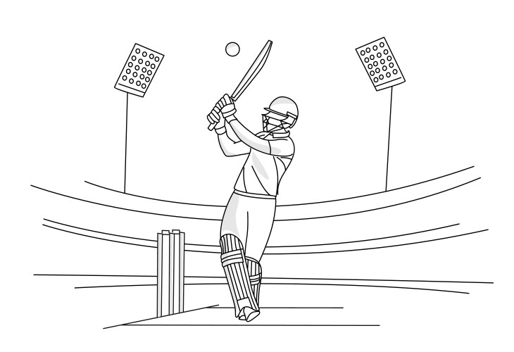 Cricket Player Sketches Vector Images (over 760)