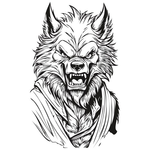 Werewolf on white Royalty Free Vector Image - VectorStock