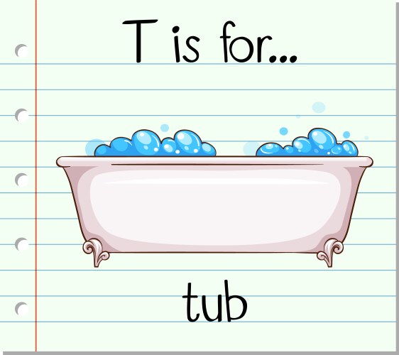 Flashcard letter t is for teddy bear Royalty Free Vector