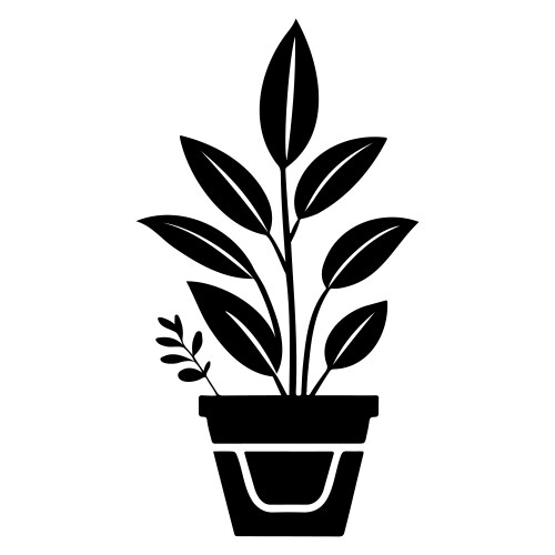 Plant pot sketch hand draw Royalty Free Vector Image