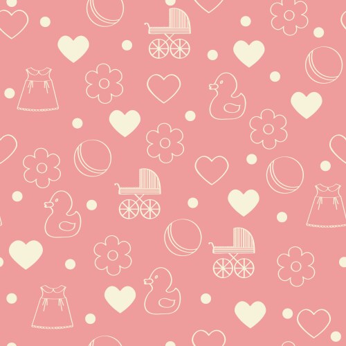 Seamless pink baby background Royalty Free Vector Image