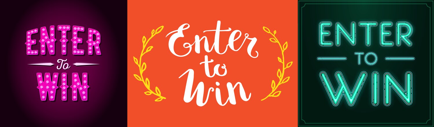 Enter to win sign prize in lottery Royalty Free Vector Image