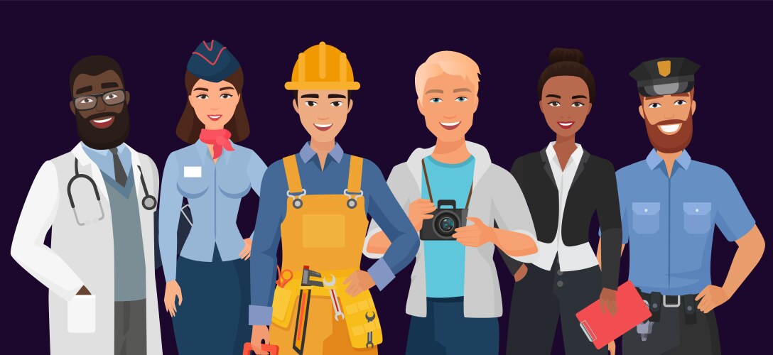 Collection of men and women people workers Vector Image