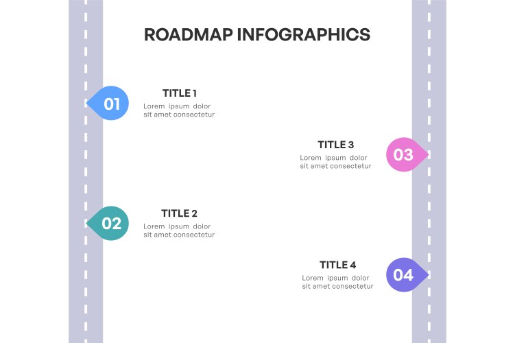 Comprehensive roadmap infographic strategic Vector Image