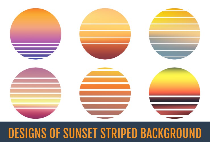Design of sunset striped background Royalty Free Vector