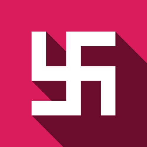 Red swastika icon hindu holy sigh Royalty Free Vector Image