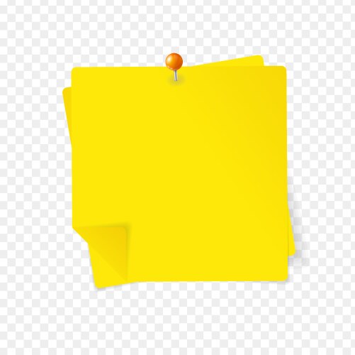 Yellow sticker and red pin Royalty Free Vector Image