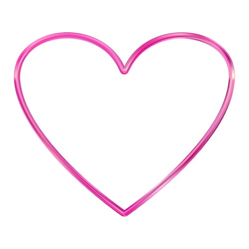 Red glossy realistic heart frame isolated Vector Image