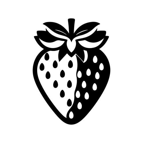 Minimalist strawberry silhouette for clean design Vector Image