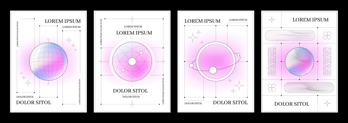 Y2k poster design template Royalty Free Vector Image