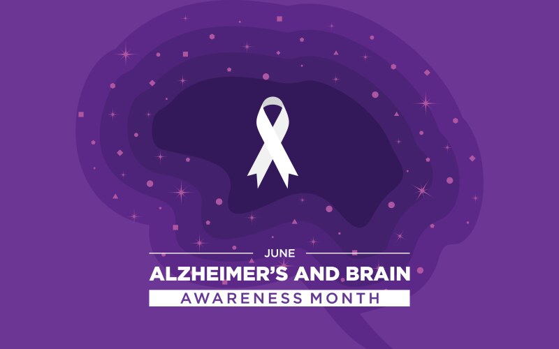 Alzheimers And Brain Awareness Month In June Vector Image