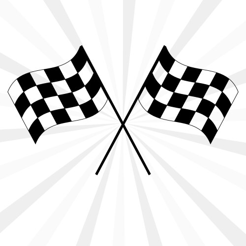 Two crossed checkered flags Royalty Free Vector Image