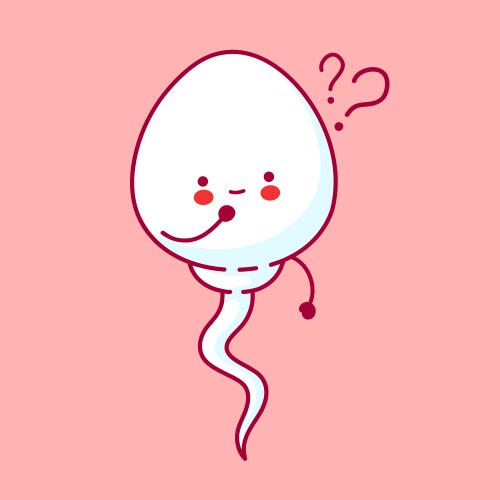 Cute happy funny sperm cell and baby Royalty Free Vector