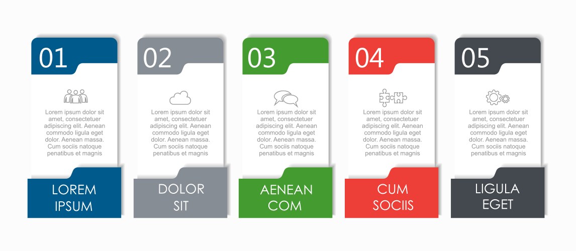 Infographics tab paper index with 6 data template Vector Image