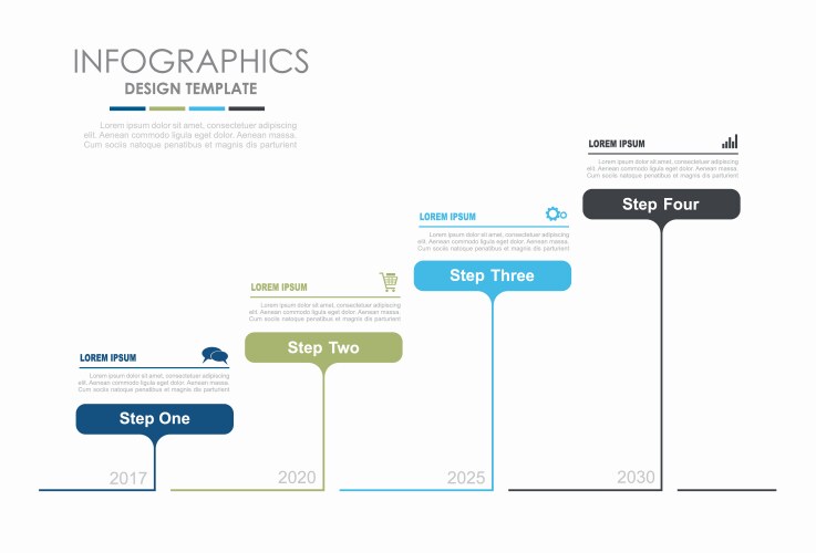 Navigation map infographic 2 steps timeline Vector Image