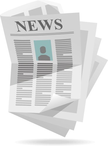 Newspaper stack icon in flat design Royalty Free Vector