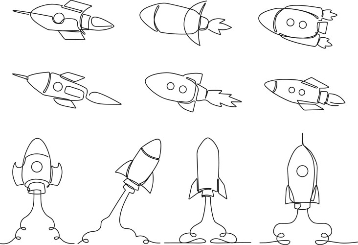 Rocket Ship Outline Vector Images (over 9,700)