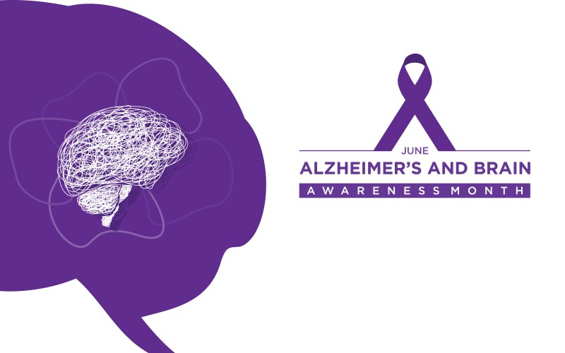 Alzheimers And Brain Awareness Month In June Vector Image