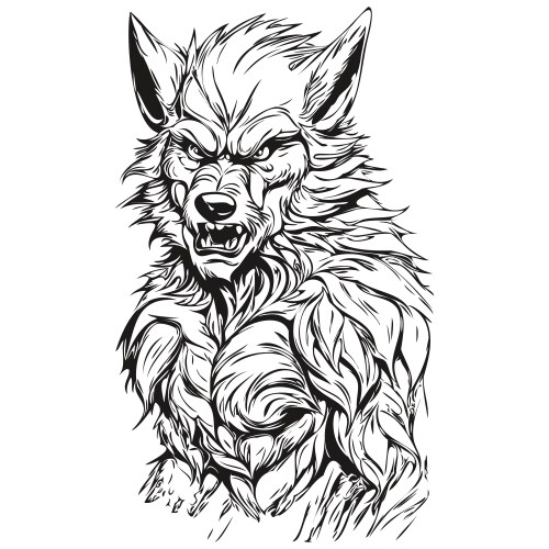Scary werewolf head monster Royalty Free Vector Image