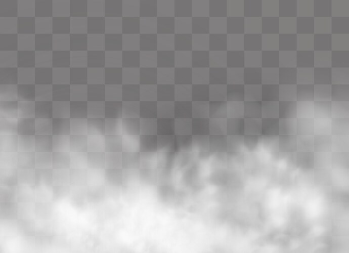 Clouds white fog smog on transparent background Vector Image